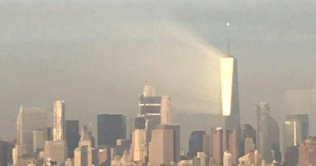 Light beaming off One World Trade Center - CBS News