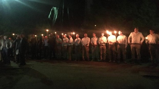 White nationalists hold torch-lit protest in Charlottesville - CBS News