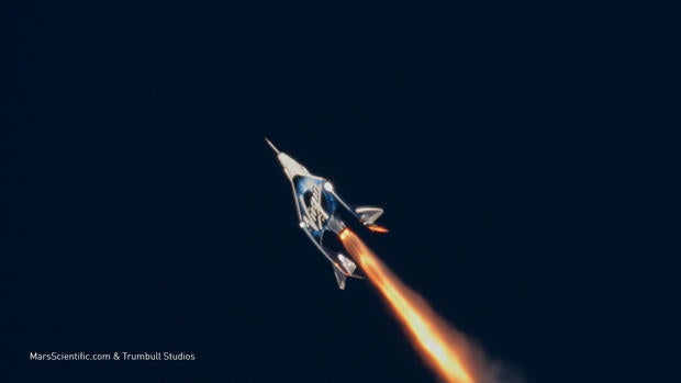 Virgin Galactic sends rocketplane to the edge of space - CBS News