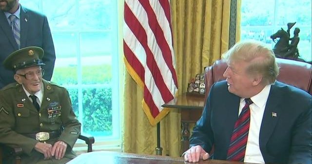 Trump meets with World War II veterans - CBS News