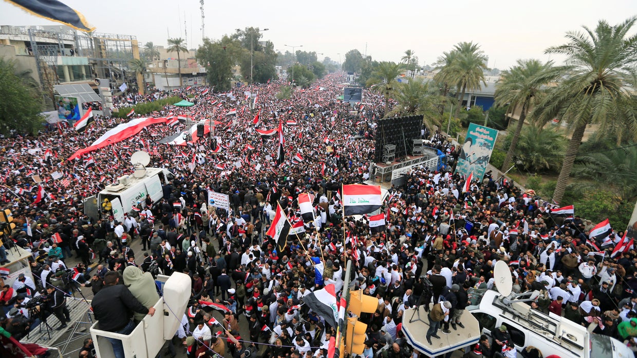Iraq protests in Baghdad see thousands demand US withdrawal over Donald ...