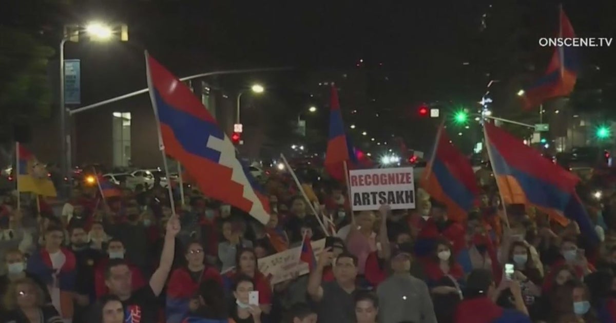 Hundreds Of Pro-Armenia Protesters Occupy Streets In Westwood - CBS Los ...