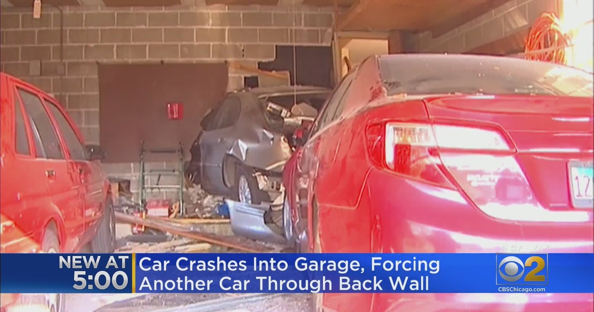 Car Crashes Through Garage, Pushing Another Into House In Skokie - CBS ...