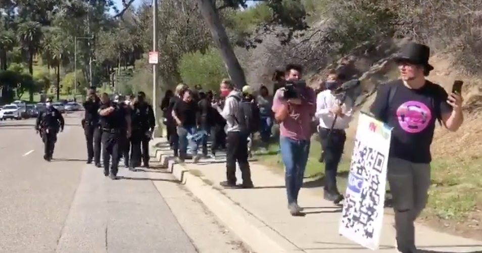 People Against COVID-19 Vaccine Protest At Dodger Stadium - CBS Los Angeles