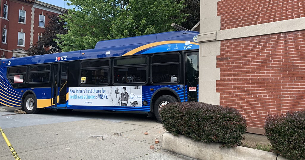 16 Hurt When MTA Bus Crashes Into Brooklyn Building - CBS New York