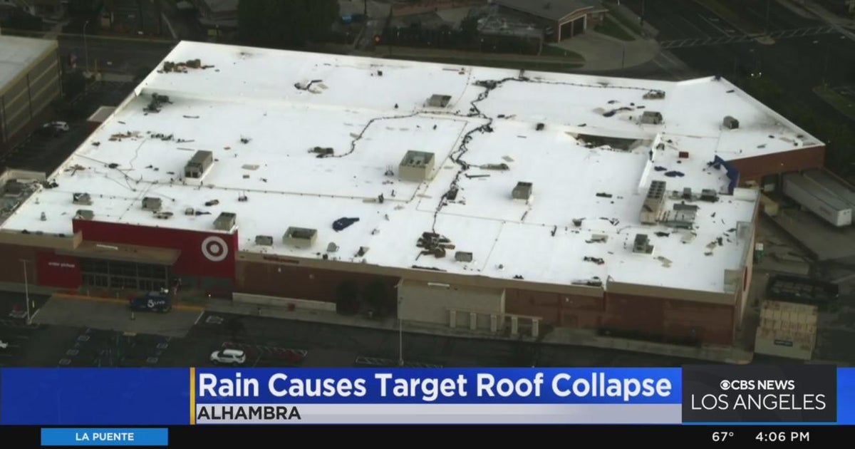 Heavy rain causes Target roof to collapse in Alhambra - CBS Los Angeles